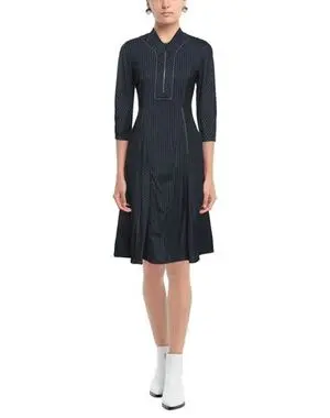 High Midi Pinstriped Dress