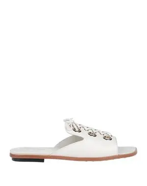 TOD'S Leather Slide Sandals - White