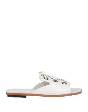 TOD'S Leather Slide Sandals - White