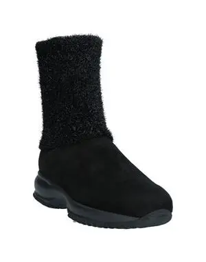 Hogan Ankle Boots In Leather And Textile Fibers
