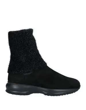Hogan Ankle Boots In Leather And Textile Fibers