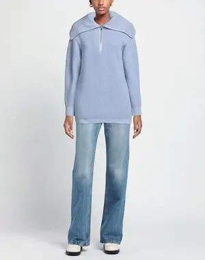 Dorothee Schumacher Knitted Half-zip Pullover - Sky Blue
