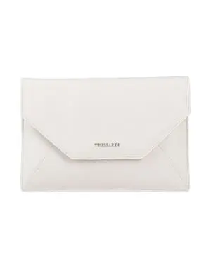 TRUSSARDI Textured Leather Clutch - Ivory