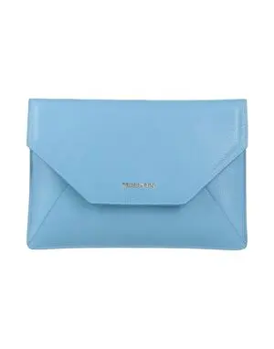 TRUSSARDI Textured Leather Clutch Pastel Blue