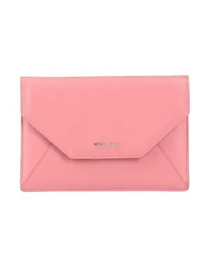 TRUSSARDI Textured Leather Clutch Pastel Pink