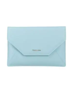 TRUSSARDI Textured Leather Clutch Sky Blue