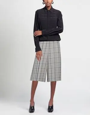SEMICOUTURE Wide Leg Tartan Pants - Grey