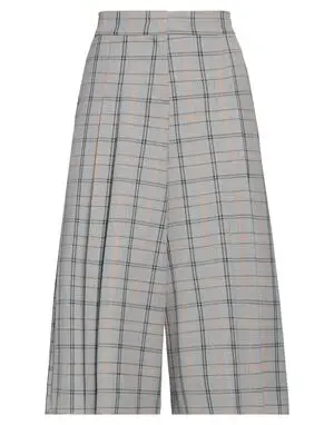 SEMICOUTURE Wide Leg Tartan Pants - Grey