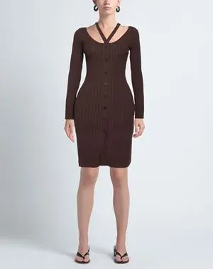 ANDREĀDAMO Mini Bodycon Dress - Brown