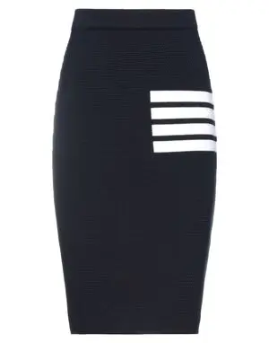 Thom Browne Midi Skirt In Virgin Wool And Polyamide - Blue