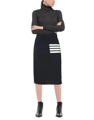 Thom Browne Midi Skirt In Virgin Wool And Polyamide - Blue