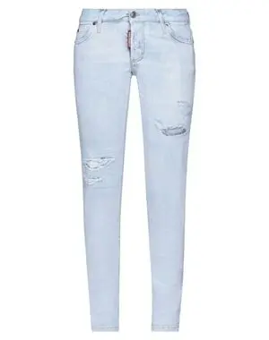 Dsquared2 Denim Skinny Jeans With Leather Trims