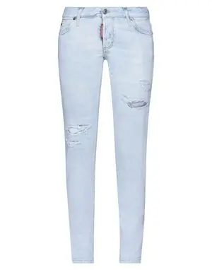 Dsquared2 Denim Skinny Jeans With Leather Trims
