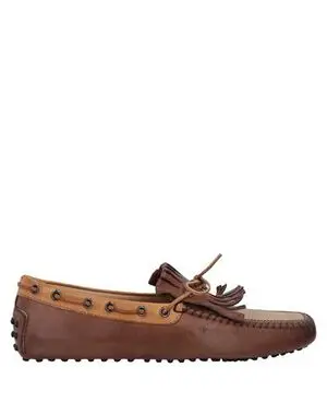 TOD'S Leather Loafers With Textile Fibers - Brown