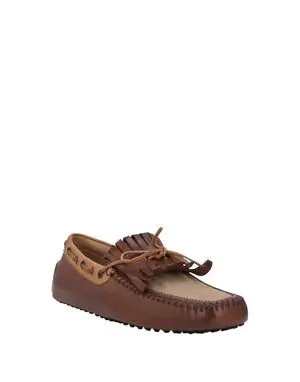 TOD'S Leather Loafers With Textile Fibers - Brown