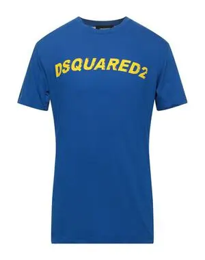 Dsquared2 Man T-shirt Yellow Size S Cotton Blue