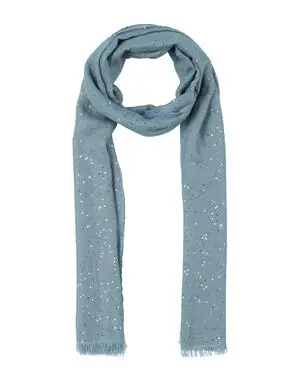 Brunello Cucinelli Woman Scarf Light Blue Size - Cashmere, Silk, Polyamide Slate Blue