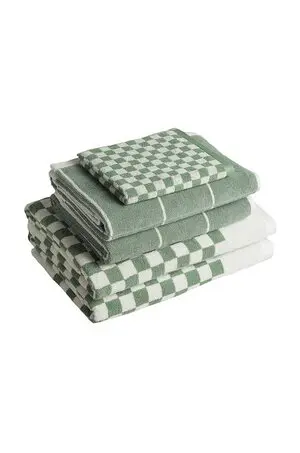 BAINA Organic Cotton Towel Set 08 In Green - Sage & Chalk