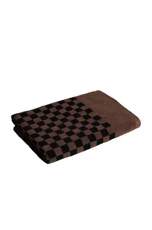 BAINA Roman Pool Towel In Brown - Tabac & Noir