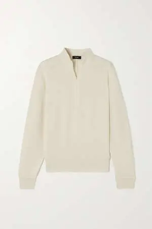 Theory Red Cashmere Half-zip Sweater Ivory