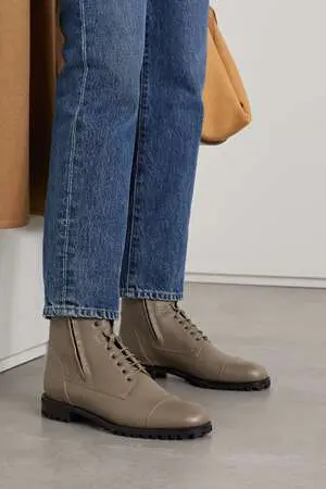 Manolo Blahnik Lugata Textured-leather Ankle Boots
