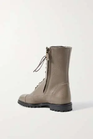 Manolo Blahnik Lugata Textured-leather Ankle Boots