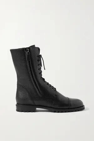 Manolo Blahnik Lugata Textured-leather Ankle Boots