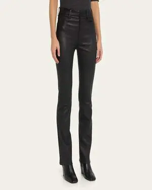 Vince Bootcut Stretch Leather Pants