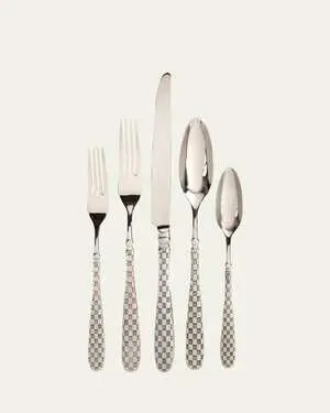 MACKENZIE-CHILDS 5-piece Check Flatware Place Setting - One-color