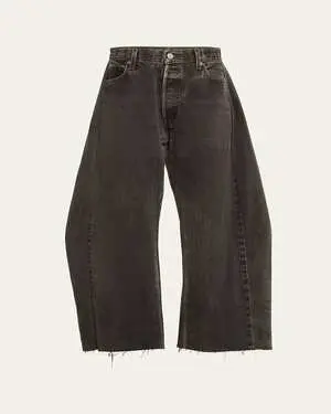 B Sides Lasso Rework Cropped Wide-leg Jeans - Vintage Black