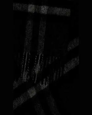 Burberry Classic Check Cashmere Fringe Scarf - Charcoal