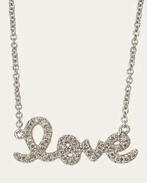 SYDNEY EVAN And Diamond "love" Pendant Necklace - White Gold
