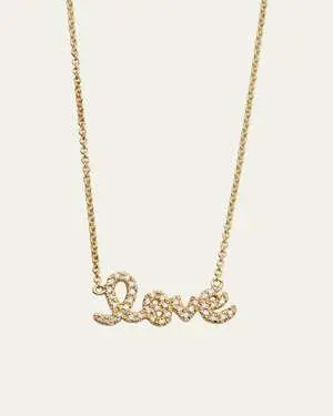 SYDNEY EVAN Sydney Evan Gold And Diamond "Love" Pendant Necklace Yellow Gold