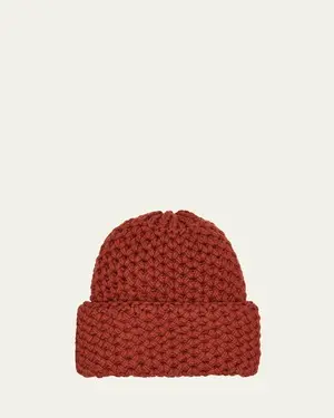 Inverni Inverni Cashmere Honeycomb Knit Beanie Paprika