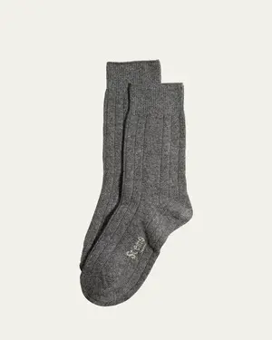 STEMS Ribbed Lux Cashmere Socks Grey
