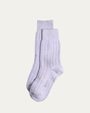 STEMS Ribbed Lux Cashmere Socks Periwinkle