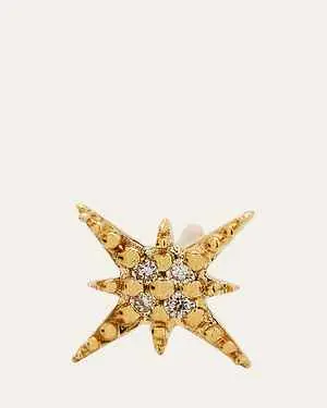 SYDNEY EVAN Sydney Evan Starburst Diamond Stud Earring Yellow Gold