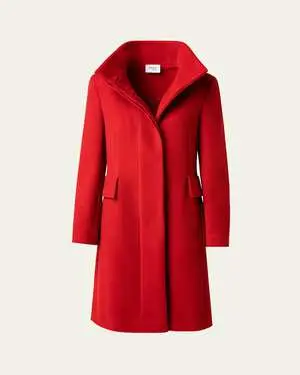 Akris Duffle Knee-length Knit Coat - Red