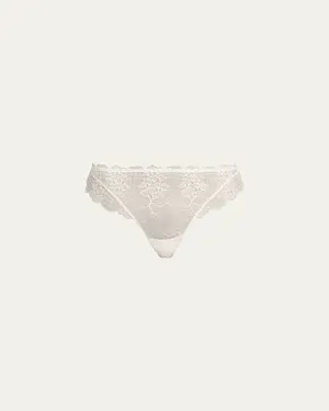 Simone Perele Reve Scalloped Lace Tanga - Sakura Pink