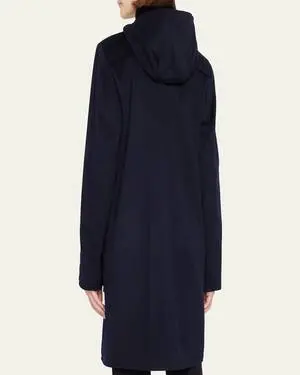 Akris Duffle Reversible Hooded Coat - Navy-black