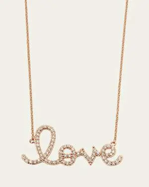 SYDNEY EVAN Sydney Evan 14k Yellow Gold & Diamond Love Necklace Rose Gold