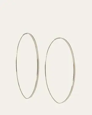 Lana Jewelry Flat Magic 14k Hoop Earrings - White Gold