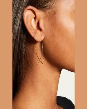 Lana Jewelry 14k Upside Down Hoop Earrings - White