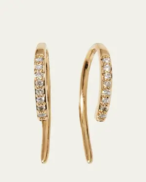 Lana Jewelry Lana 14K Yellow Gold Diamond Hooked Earrings Gold