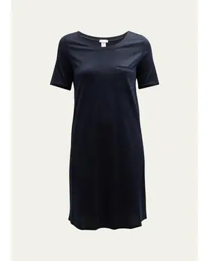 Hanro Cotton Deluxe Short-sleeve Big Sleepshirt Black
