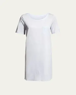 Hanro Cotton Deluxe Short-sleeve Big Sleepshirt Blue Glow