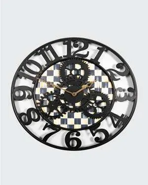 MACKENZIE-CHILDS Large Courtly Check Farmhouse Wall Clock - One-color