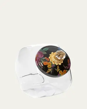 MACKENZIE-CHILDS Flower Market Cookie Jar - Black