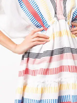 LEMLEM V-neck Striped Mini Dress - Stripe Fiesta