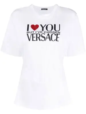 Versace Slogan-print T-shirt - White